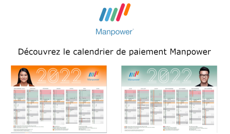 Calendrier paiement Manpower - Dates de paie interim